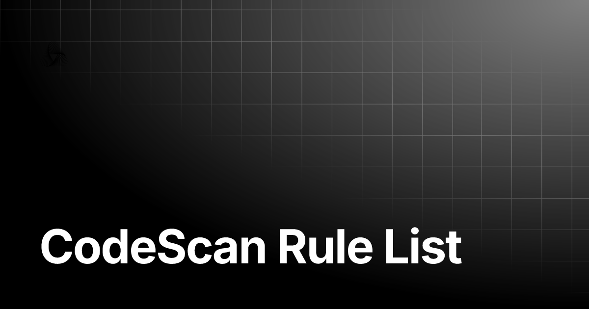 CodeScan Rule List | AutoRABIT Knowledge Base